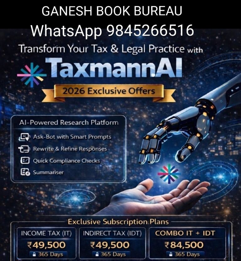 TAXMANN .AI – INCOME TAX -One year – Ganesh Book Bureau